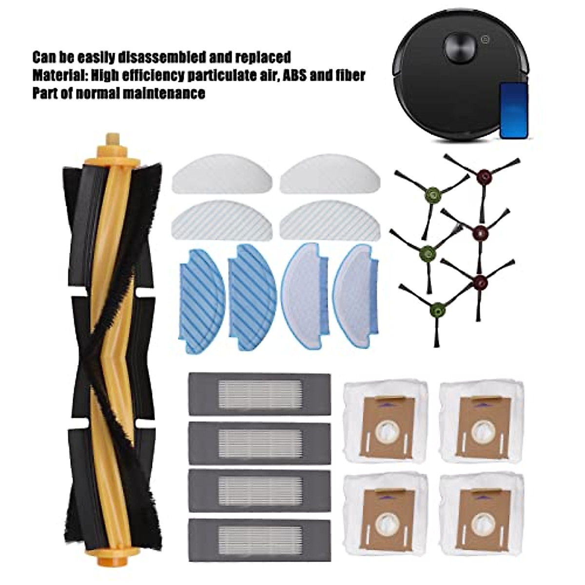 Robotic Vacuum Cleaner Replacement Parts, Accessories Kit Replacement for DEEBOT OZMO T8 T8aivi