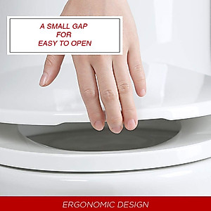 WSSROGY Elongated Toilet Seat with Lid, Quiet Close, Fits Standard Elongated or Oblong Toilets, Slow Close Seat and Cover, Oval, White