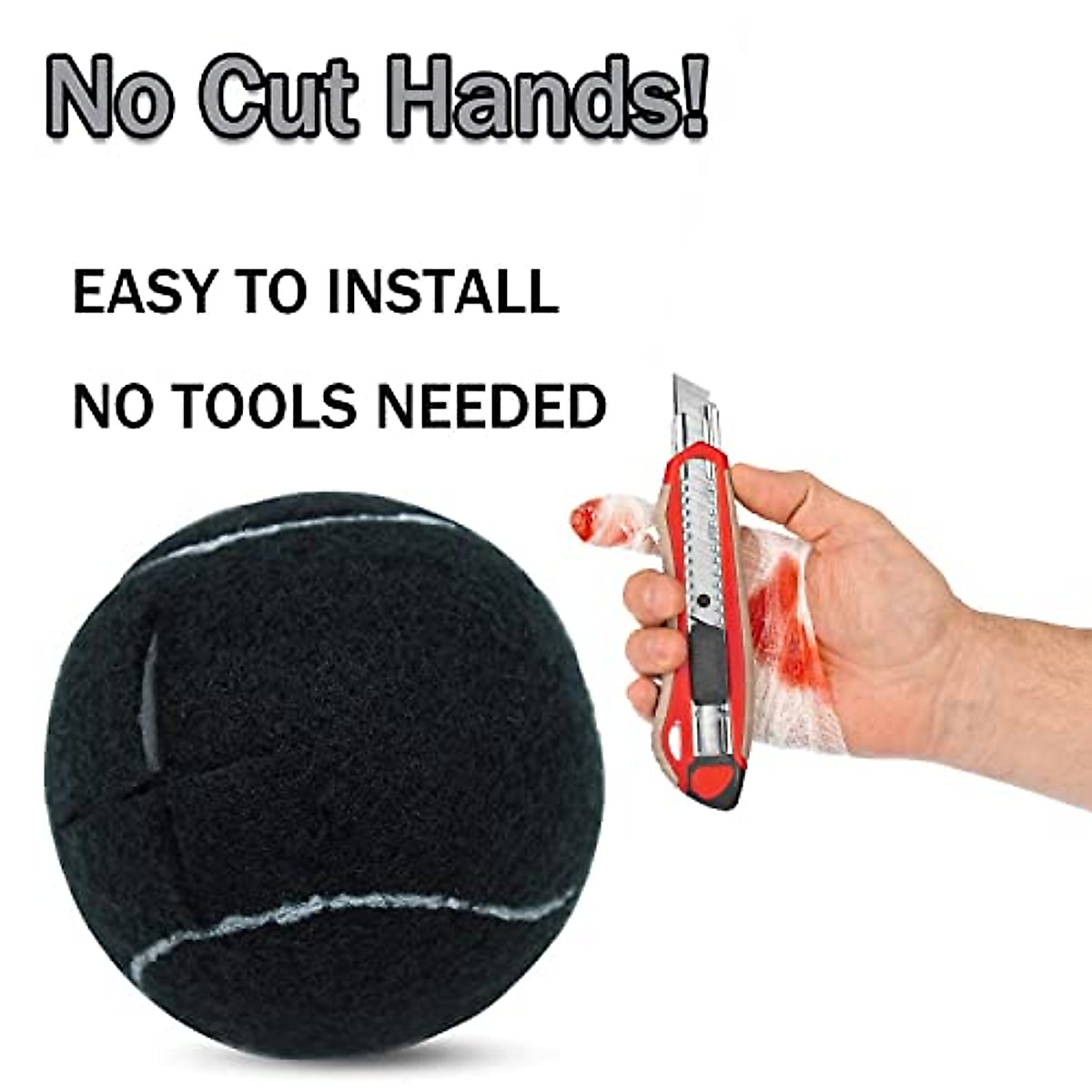 Magicorange 6 PCS Precut Walker Tennis Balls for Furniture Legs and Floor Protection, Heavy Duty Long Lasting Felt Pad Glide Coverings (Dark Blue)