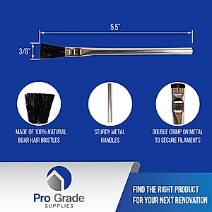 Pro Grade - Acid Brushes - 144 Count 3/8" Boar Hair Acid Flux Brushes