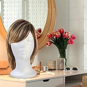 BALABALA 3 Pcs Foam Wig Head, Female Styrofoam Mannequin Hairpieces Stand Holder Cosmetics Model Head Wig Display for Style, Model, Display Hair, Hats, Hairpieces, Mask , Salon and Travel