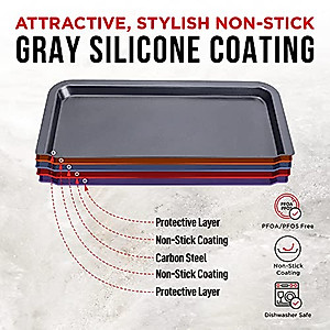 Baking Set – 6 Piece – Deluxe Non Stick Black Coating Inside and Outside – Carbon Steel Bakeware Set – PFOA PFOS and PTFE Free by Bakken