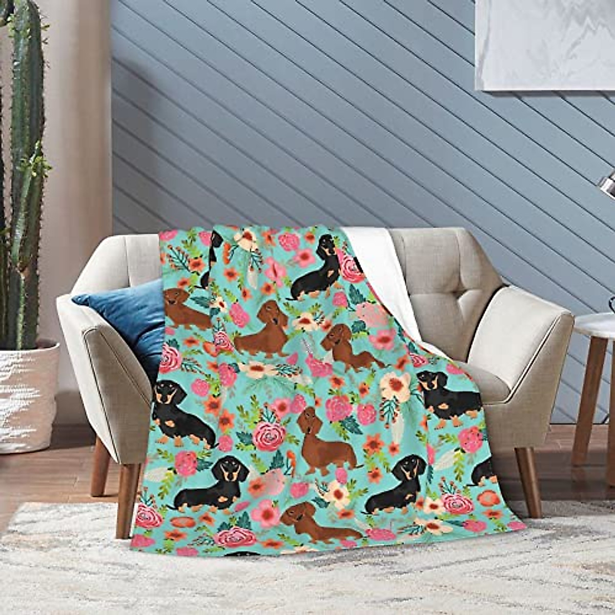 Dachshund Throw Blanket Dachshund Gifts for Girls Dogs Blanket for Kids Adults Super Soft Warm Plush Fleece Flannel Blanket for Sofa Couch Bed 40"x50"