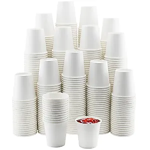 NYHI 500 Pack 6 oz White Small Disposable Paper Coffee Cups Hot Cold Beverage Drinking Cup for Water Juice Espresso Tea Ideal for Water Coolers Party