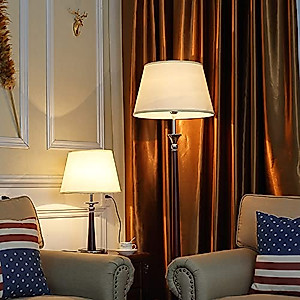 GRFIT Indoor Floor Lamp American Country Floor Lamp Modern Chinese Wood Living Room Bedroom Hotel Lobby Floor Light Luxury LED Table Lamp Standing Reading Lamps