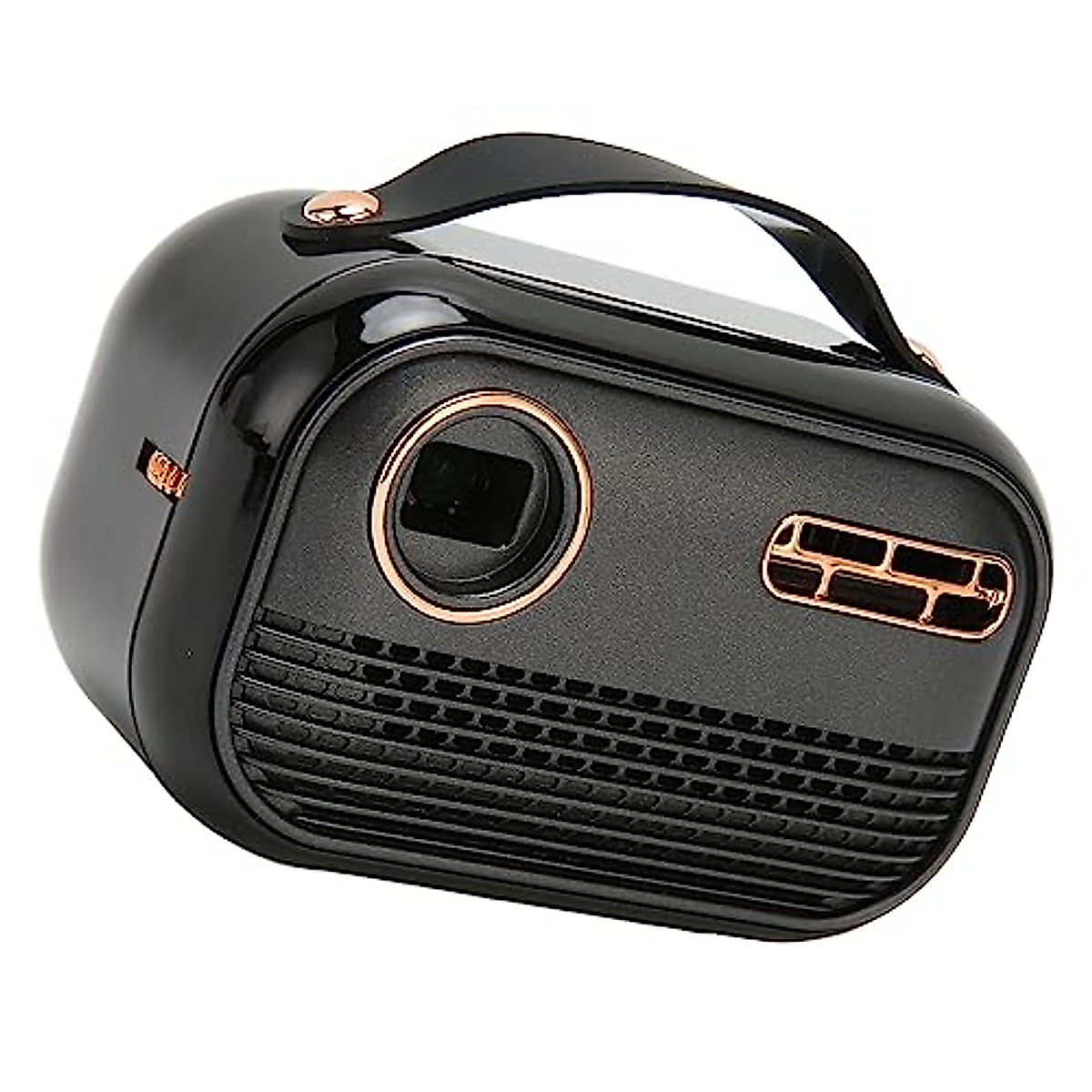 Video Projector, 3D Image 5G WIFI 4K Support Mini Projector for Outdoor for Car (Black)