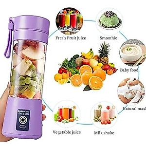 Portable Blender, Personal Mini Juice Blender, USB Rchargeable Juicer Cup with Six Blades in 3D, Smoothie Blender Home/Office/Outdoors, Dark purple (purple)