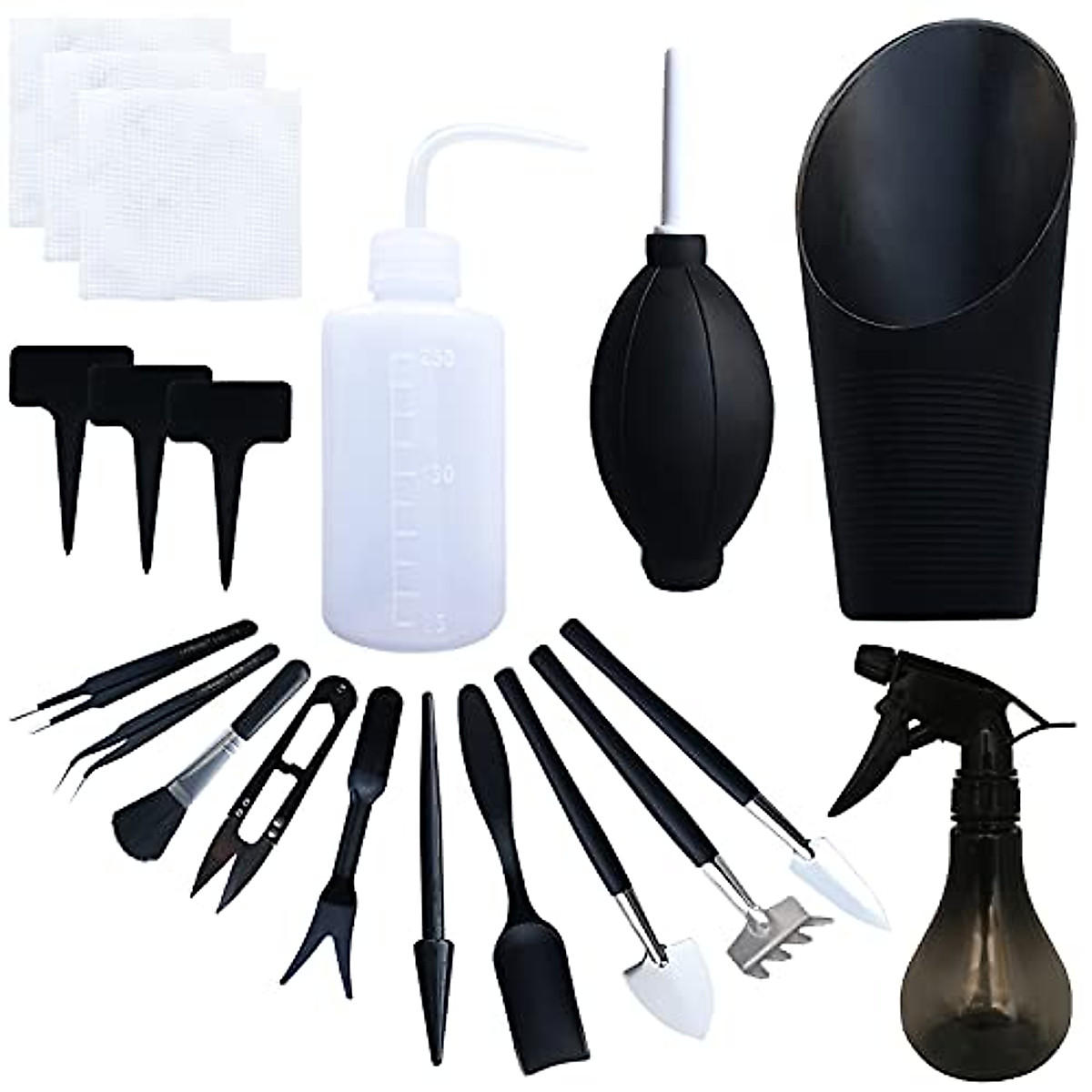 Benvo 20 Pieces Succulent Plants Tools Mini Garden Transplanting Set for Fairy Garden Planting, Miniature Plant Care of Cactus, Houseplant, Bonsai Plants Tools Kit