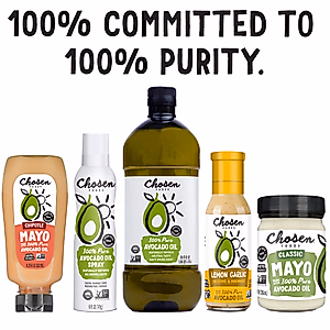 Chosen Foods 100% Pure Avocado Oil, Keto and Paleo Diet Friendly, Kosher Oil for Baking, High-Heat Cooking, Frying, Homemade Sauces, Dressings and Marinades (2 liters)