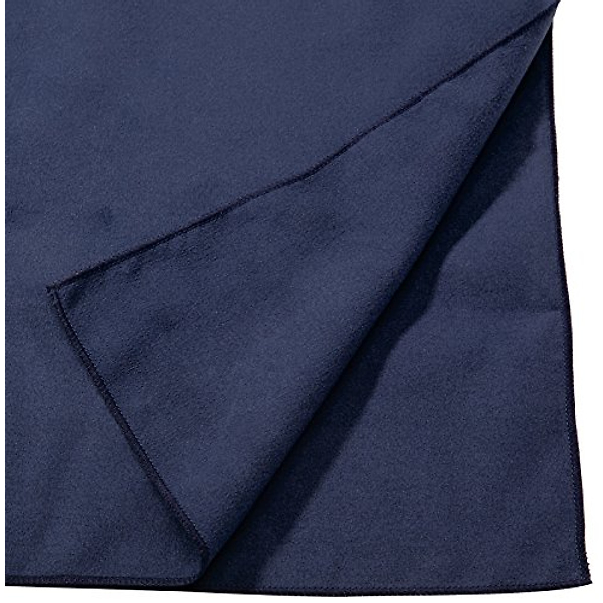 Amazon Basics Microfiber Towel Set (1 Bath & 1 Hand Towel), Black/Blue