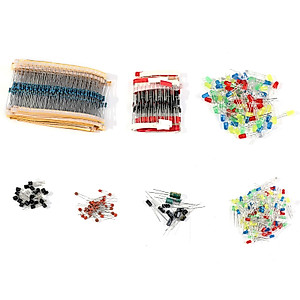 Molence DIY Electronics Components Kit Assortment 1200PCS, Diode, Triode, Metal Film Resistance, Aluminum Electrolytic Capacitor, Ceramic Chip Capacitor for Arduino UNO MEGA2560 Raspberry Pi MCU