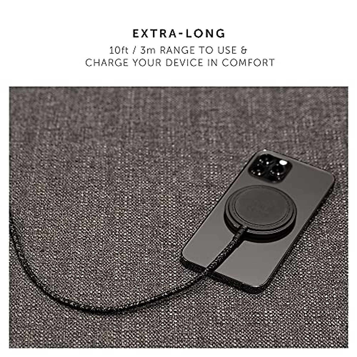 Native Union Snap Magnetic Wireless Charger – MagSafe Charging for iPhone 14, 14 Plus, 14 Pro, 14 Pro Max – Built-in 10ft / 3m USB-C Cable – 15W Fast-Charging for Qi-Compatible Devices (Cosmos)