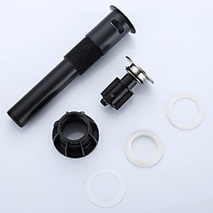 Pop Up Bathroom Sink Drain - Bathroom Sink Stopper with Overflow for Faucet Vessel, Push Type Bathroom Sink Vanity Assembly with Strainer, Brushed Nickel