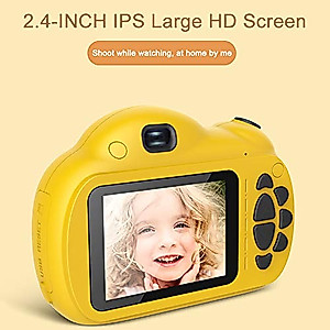 Mini Digital Camera Child Camera Toy Cartoon Video Recorder Can Shoot Camera 1080P 8MP Camera,Yellow,8GB