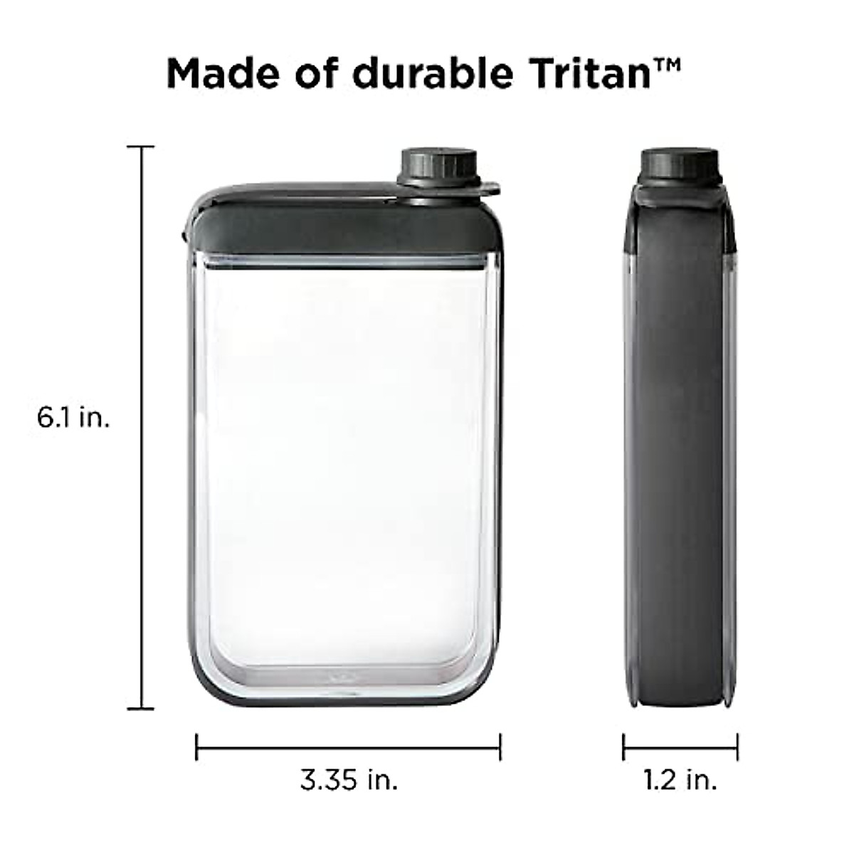 Rabbit Leak-Free Discreet Flask (Black) - R4-06138 3.25" x 1.2" x 6"