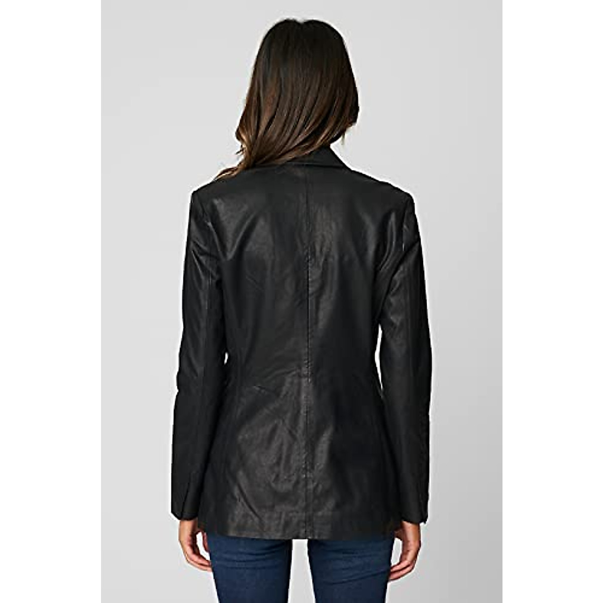 [BLANKNYC] WOMEN'S VEGAN LEATHER BLAZER, Carbon ,Small