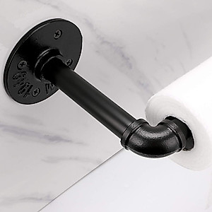 Sumnacon Industrial Iron Pipe Paper Towel Holder - Wall Mounted Vintage Style Roll Tissue Holder, Rustic Towel Racks With Hardware For Bathroom, Kitchen, Electroplated Finish