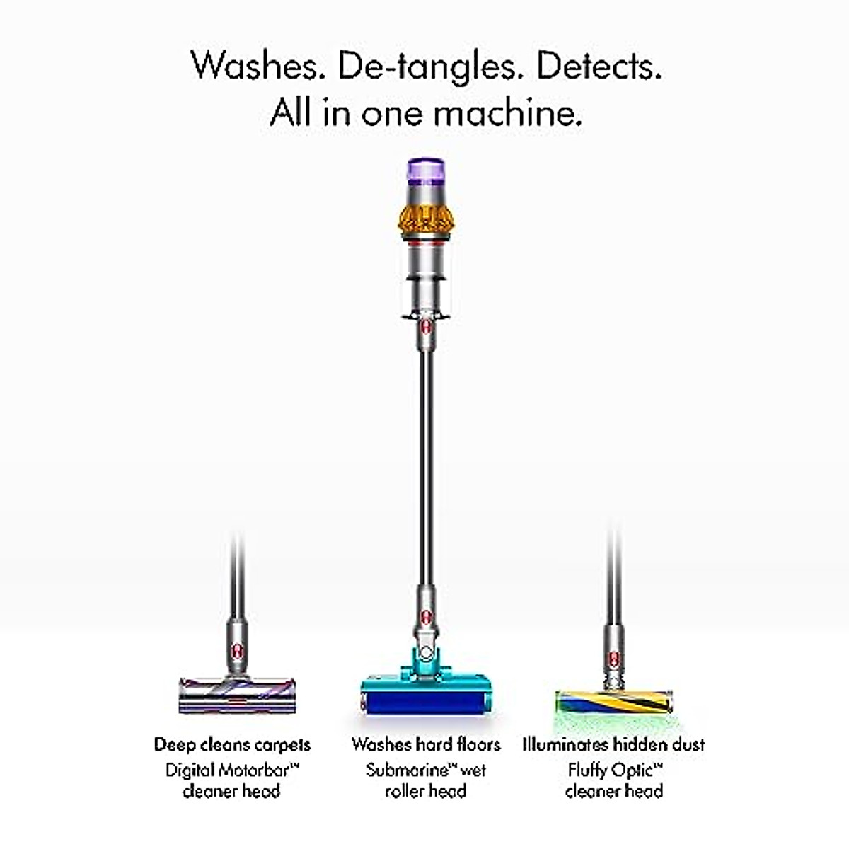 Dyson V15s Detect Submarine​, Bagless, Yellow/Nickel
