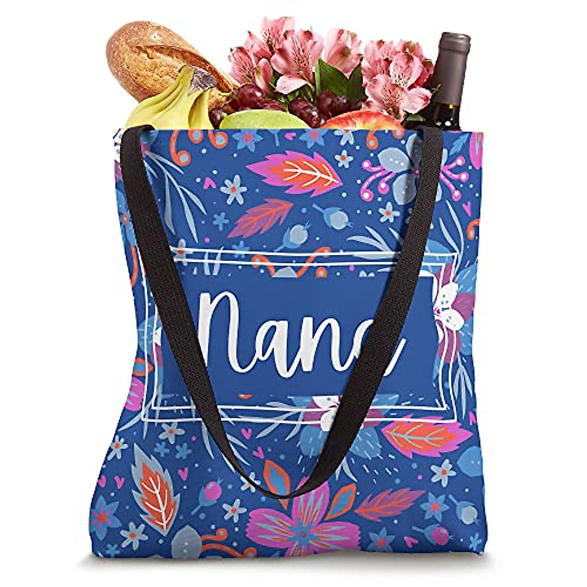 Nana in Floral Mother's Day Personalized for Grandma Nana Tote Bag