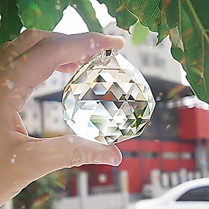 MerryNine Clear Crystal Ball Prism Sun Shine Catcher Rainbow Pendants Maker, Hanging Crystals Prisms for Windows, for Feng Shui, for Gift(80mm/3.15" 1pack)