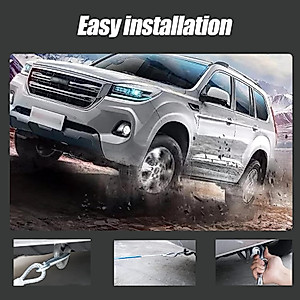 cueclue 1 PC Heavy Duty Car Towing Cable with Hooks, 13.1Ft x 0.3In Metal Portable Durable Vehicle Winch Cable, Universal Automotive Wire Rope Accessories for Tow Truck Wrecker Rollback SUV (Blue)