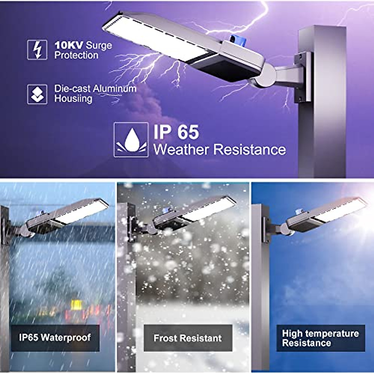 Lightdot 240W LED Parking Lot Lights Commercial (33600Lm Eqv 1000W HPS) 5000K Adjustable Arm Mount Pole Light with Dusk to Dawn Photocell, IP65 Waterproof LED Parking Lot Lights Outdoor - 2Pack