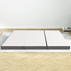 Molblly Folding Mattress, 4 inch Tri-Folding Memory Form Mattress, Portable Trifold Mattress Topper with Washable Cover, Non-Slip Bottom Camping Mattress Guest Bed, (Full Size) - 73"x52"x4"