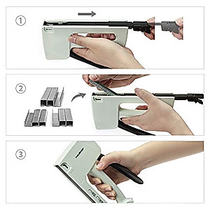 HAUSHOF Light Duty Staple Gun Kit, Fits JT21 Staples of 1/4'' & 5/16'' & 3/8'', Includes 800 Staples of 5/16'' and A Staple Remover, Staple Gun for Upholstery, DIY, Decoration, Carpentry, Furniture