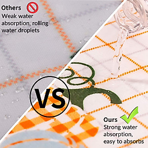 Whaline 4 Pack Thanksgiving Kitchen Towel Fall Harvest Dish Towel Super Absorbent Pumpkin Maple Leave Plaid Tea Towel Large Size Cloth Towel for Autumn Holiday Kitchen Coking Baking, 18 x 28 Inch