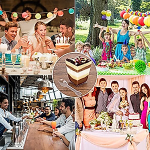 Colovis Dessert Cups, 60 Count 5oz Clear Plastic Parfait Appetizer Cups with Spoons Square Dessert Serving Cups for Parties, Events, Catering (60)