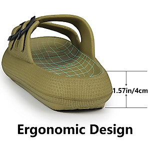 Weweya Men Women Bathroom Shower Slipper Indoor Home Beach Quick Drying Pillow Slipper Green Men Size 10 10.5 Women Size 11 11.5