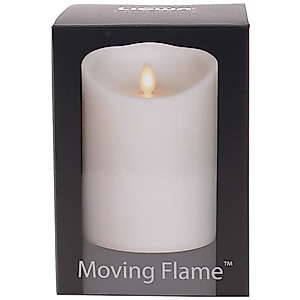 Liown Flameless Candle: Unscented Moving Flame Candle with Timer (4" White)