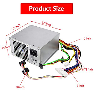 ARLBA 300W Power Supply L300PM-00 New Replacement for dell Optiplex 301 7010 9010 Inspiron 3847 570 560 300 Precision T1500 T6100 T1650 Vostro 400 PS-6301-05DF X9GWG Mini Towers MT Systems