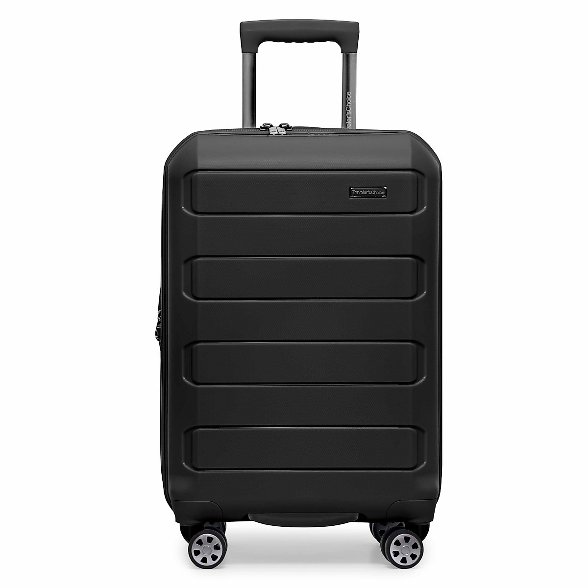 Traveler's Choice Pagosa Indestructible Hardshell Expandable Spinner Luggage, Black, Carry-on 22-Inch
