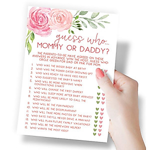 Printed Party Baby Shower Games for Girl – 5 Games & Activities, Baby in Bloom Floral Theme, 50 Guests