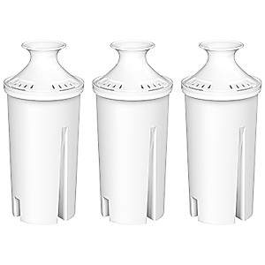 3-Pack Water Filter Replacements for Brita Water Pitchers and Dispensers, NSF 53&42 Certified to Reduce Cadmium, Mercury, Copper, Zinc, BPA free, Lasts 2 Months or 40 Gallons