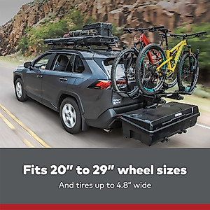 Yakima EXO DoubleUp 2 Bike Capacity Hitch Bike Rack with StrongArm Design, SpeedKnobs, and SKS Lock for EXO SwingBase or EXO TopShelf, Black