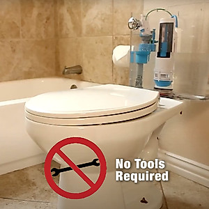 Danco HYR270 Hydroright Water-Saving Dual Flush Valve with Push-Button Handle, Plastic, Chrome