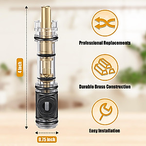 Hohean 8 Pack Dual Seal Cartridge Replacement Compatible with Moen 1225 1225B Cartridge, One Handle Kitchen and Bathroom Faucet Cartridge Fits Single Handle Faucet Showers, Brass