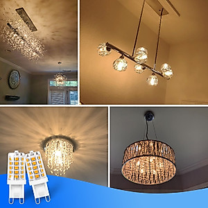 Heifymi G9 LED Bulb Dimmable 5W 2700K Soft Warm White, Replace G9 40 Watt Halogen Equivalent, AC120V G9 Bipin Base LED Bulbs for Chandelier Light, 0-100% Dimmable, No Flicker, 400LM(6pack)