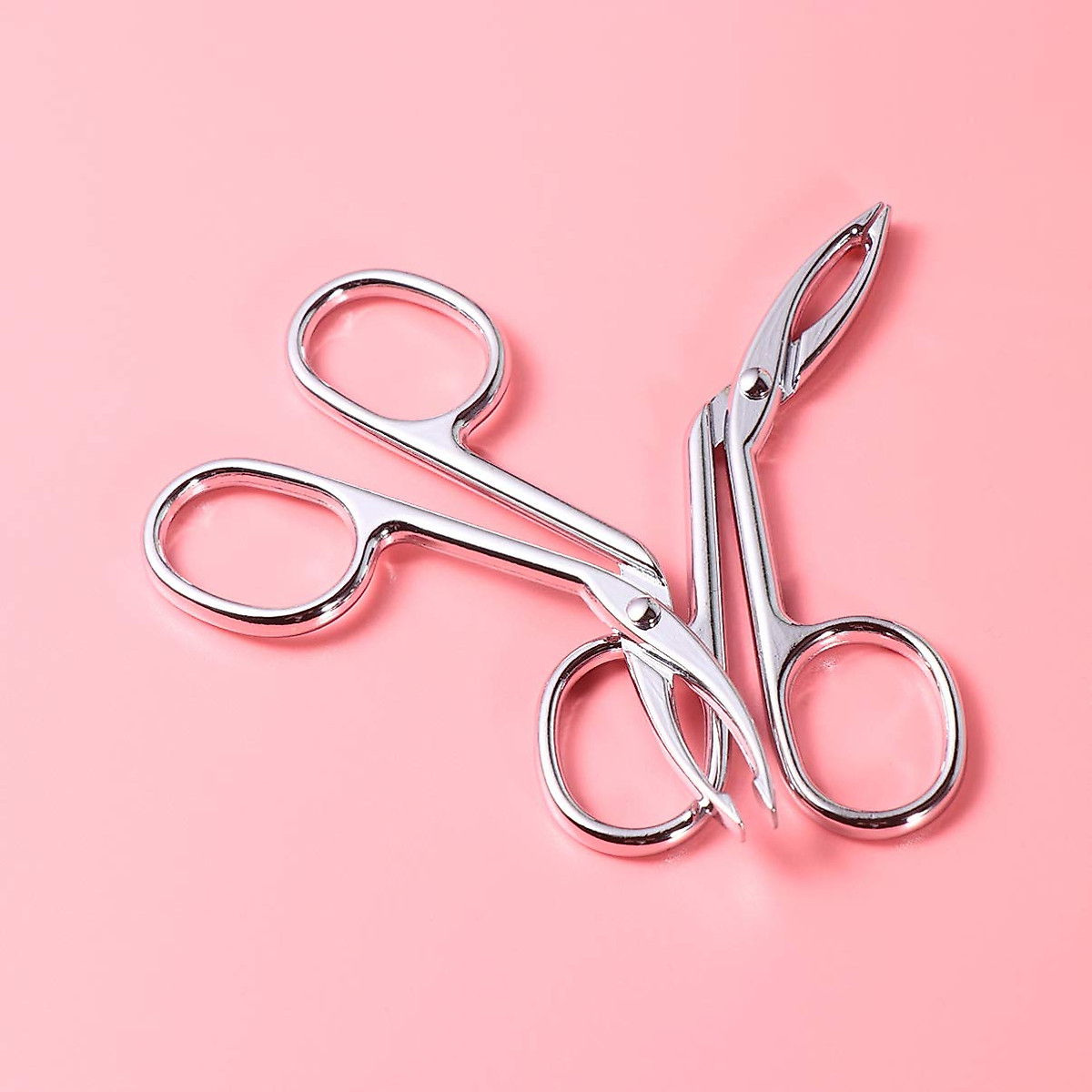 Beaupretty Eyebrow Tweezers, Scissors Shaped Eyebrow Slant Tip Tweezers Clip, Eyebrow Clip Tweezers for Lady Girls Women 2 pcs