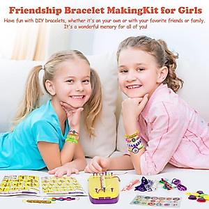 Simfunso Friendship Bracelet Making Kit, Toys for Girls Ages 7 8 9 10 11 12 Year Old, Present for Teen Girl, Arts and Crafts Kit for Kids Ages 8, Birthday Gift Toys for 8-12 Years Old