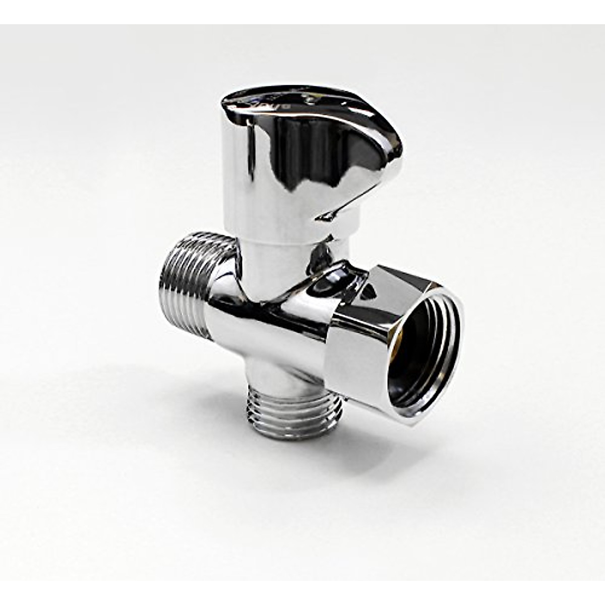 Luxe Bidet Metal T-adapter with Shut-off Valve, Winged 3-way Tee Connector, Chrome Finish, for Luxe Neo Bidets