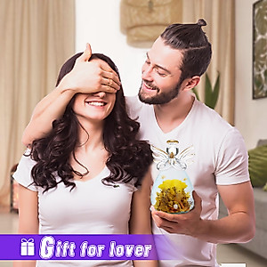 ANLUNOB Romantic Gifts for Grandmother from Granddaughter Angels Décor Mothers Day Preserved Real Flowers Christian Gifts Memorial Gifts Mother in Law