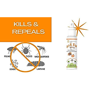Flea and Tick Spray for Fleas, Ticks and Mosquitoes - Application for Dogs, Cats and Home (100 ml)