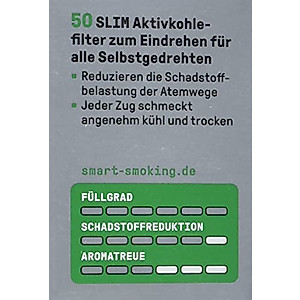 actiTube Aktivkohlefilter 50er Schachtel 4 x Slim Activated Carbon, 4 x 50 = 200 Filters, 1-Pack, Silver, Count