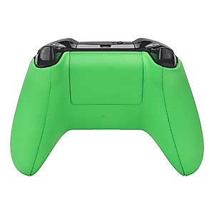eXtremeRate Soft Touch Grip Custom Bottom Shell Back Panels for Xbox One S & One X Controller, Green Replacement Back Shell Side Rails w/Battery Cover for Xbox One S X Controller Model 1708