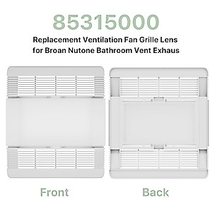 85315000 Vent Fan Cover Grille And Lens Replacement Parts for Nutone Bathroom Ventilation Plastic Cover,Bathroom Fan Exhaust Fits Broan-Nutone 663,663N,663FL,663LN,669L,669LN,669FN,770F,763RLN,769RLN