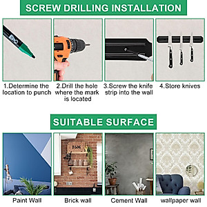 SWZHAI Magnetic Knife Holder For Wall 13 inch Kitchen Knife Magnetic Holder Extra-Strong Magnet Knife Holder Strip, Knife Magnetic Strip for Tool Kitchen Garage Workshop (2 Pack)