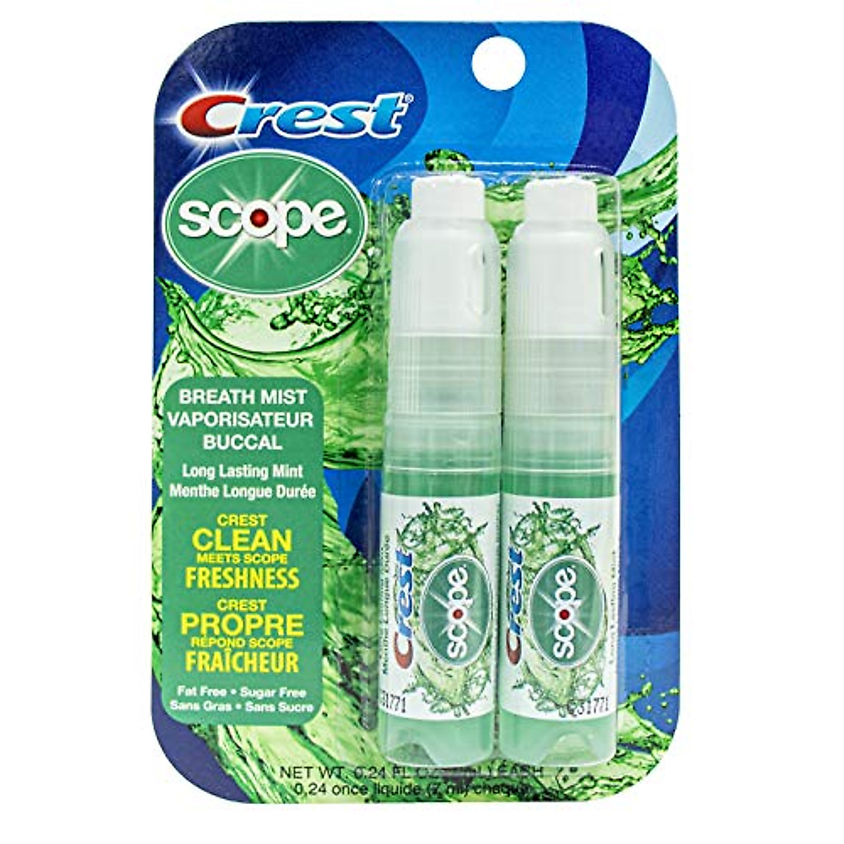 Crest Scope | Mint Breath Mist - 0.24 ounce (7mL) 2-pack sprayers, 6 count (12 spray) display